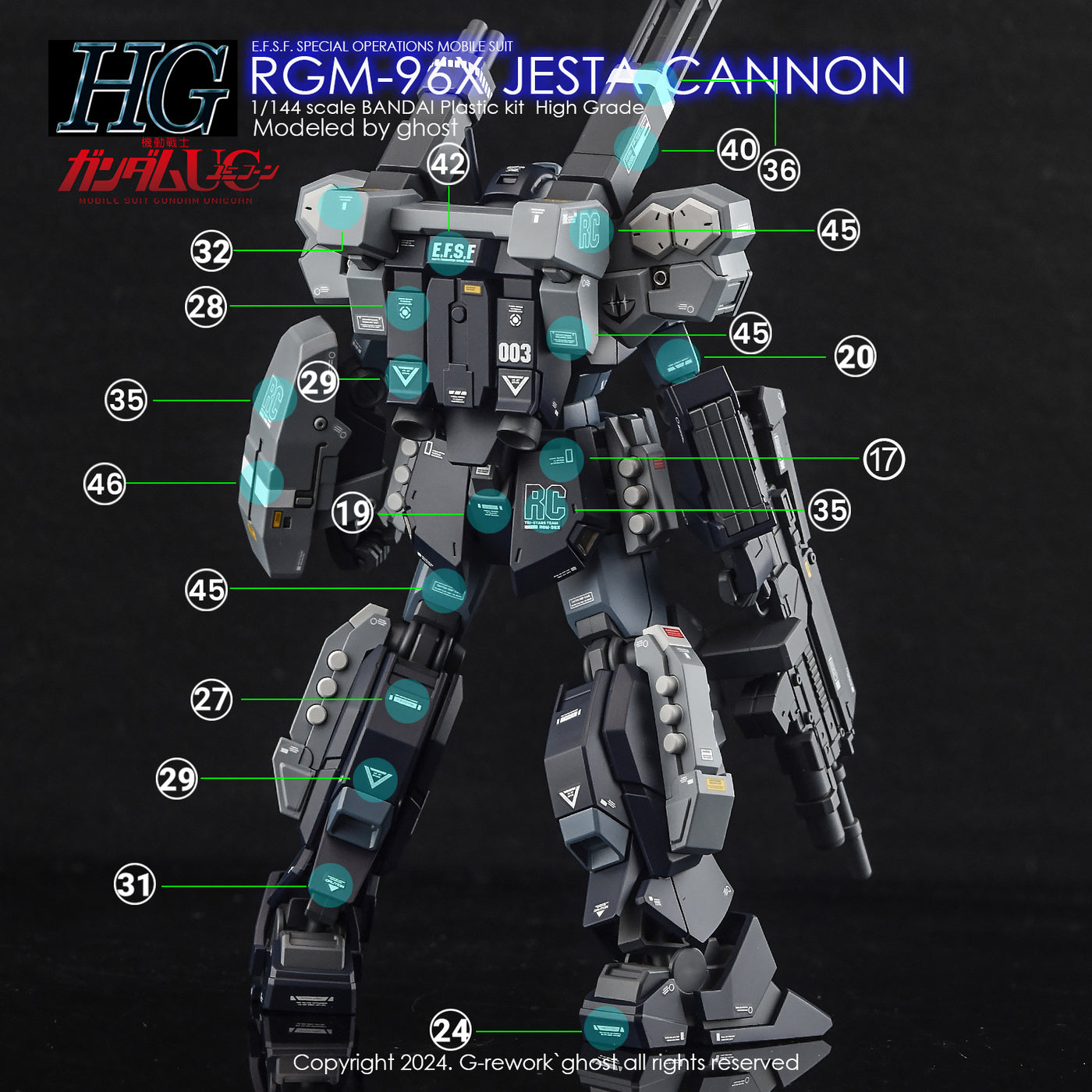 G-Rework Decal - HGUC RGM-96X Jesta Cannon Use - Argama Hobby - Vaughan ...