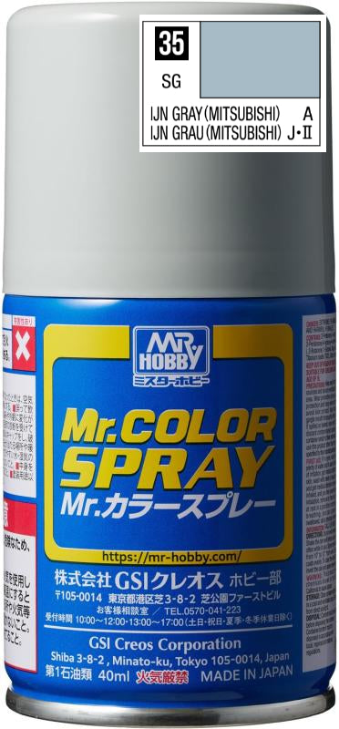 Mr.Color Spray S35 - IJN Gray Mitsubishi (Semi-Gloss/Aircraft) - Argama ...