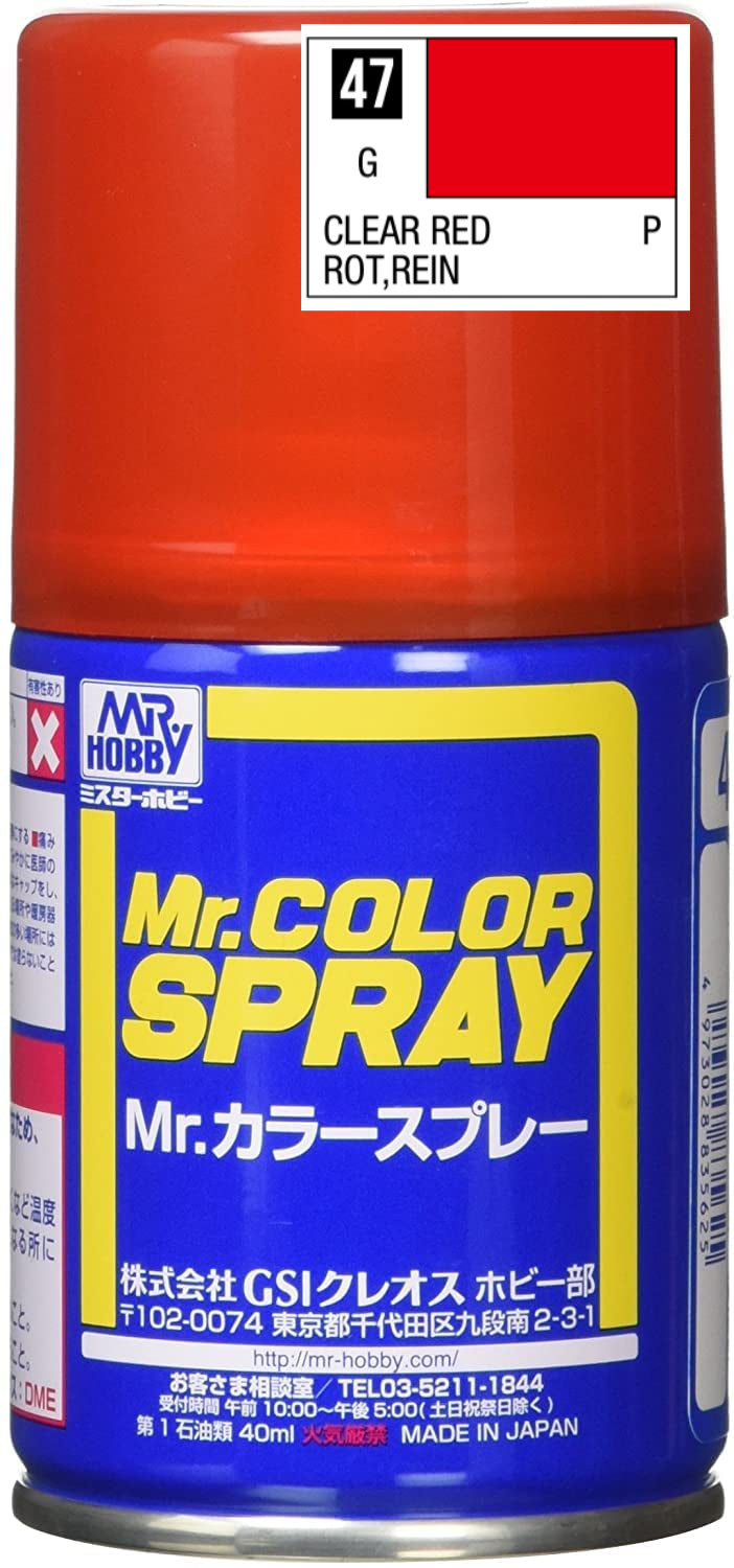Mr.Color Spray S47 - Clear Red (Gloss/Primary) - Argama Hobby - Vaughan ...