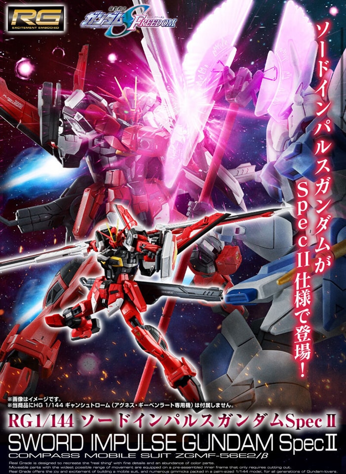 Premium Bandai Real Grade (RG) 1/144 ZGMF-56E2/β Sword Impulse Gundam ...