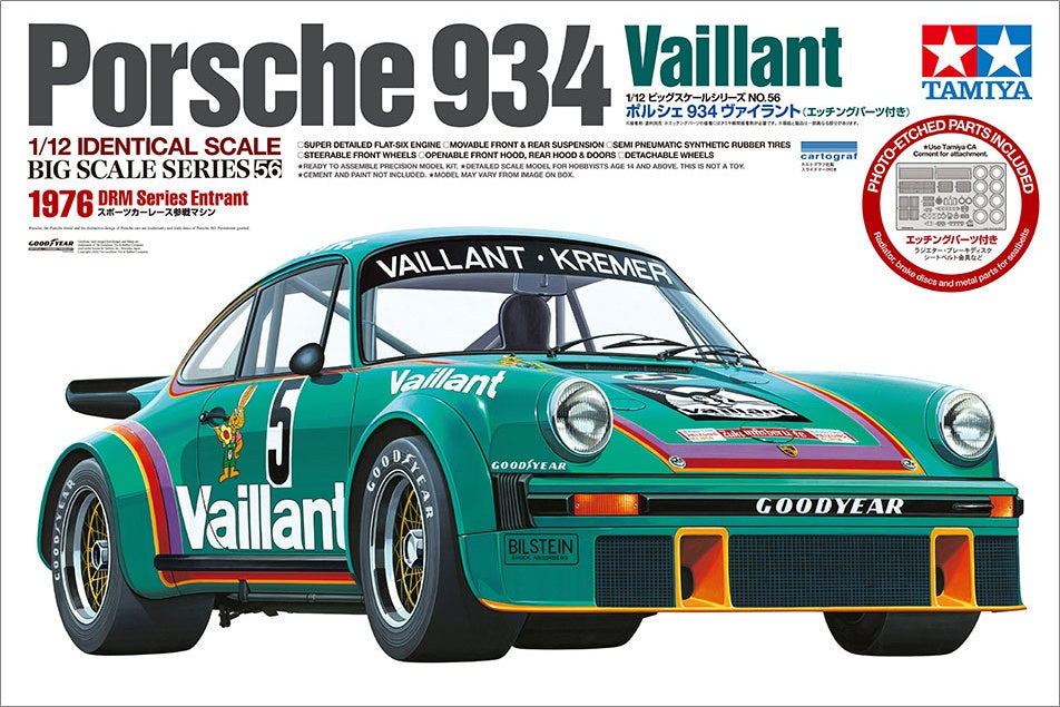 Tamiya 1/12 Porsche 934 Vaillant w/ Photo-etched Parts (Tamiya Big Car ...