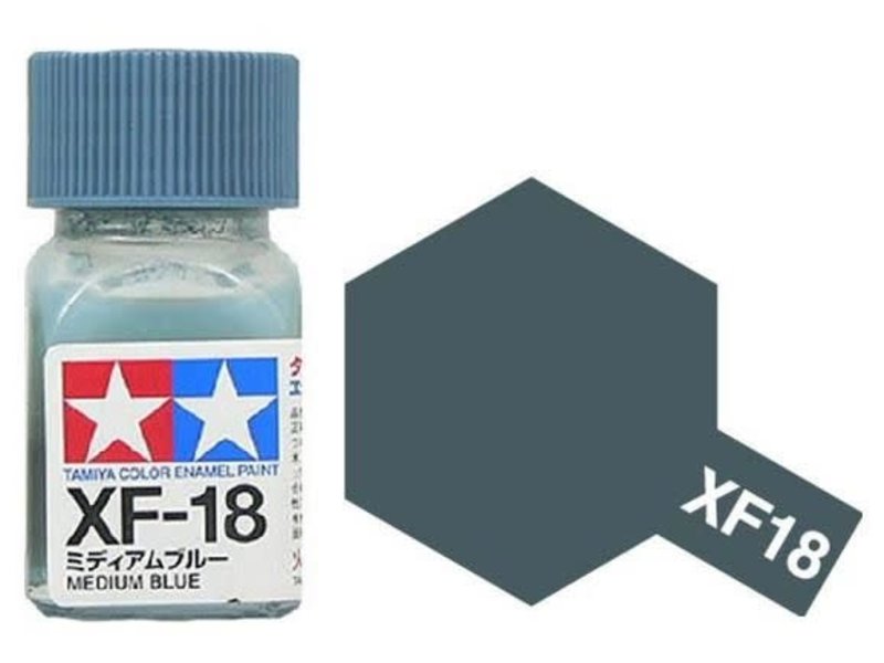 Tamiya Color Enamel Paints XF-18 Medium Blue - Argama Hobby - North ...