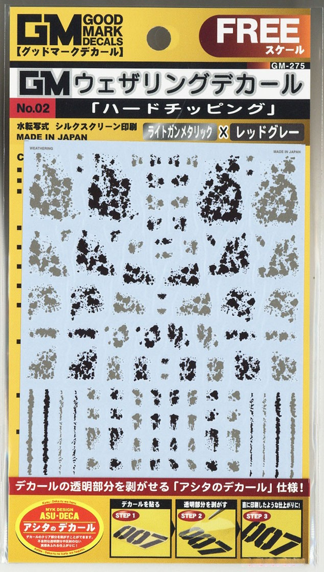 MYK Design Waterslide Decal - GM Weathering Decal No.02 Hard Chipping ...